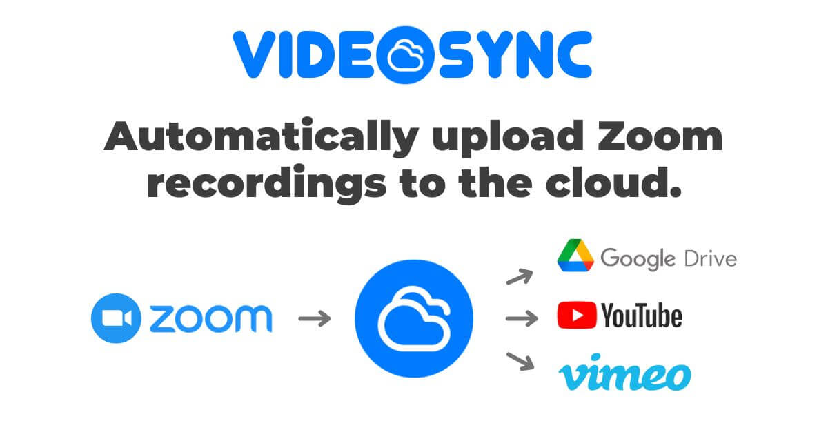 Automatic Zoom Recording Uploads to Drive, YouTube & Vimeo | VideoSync